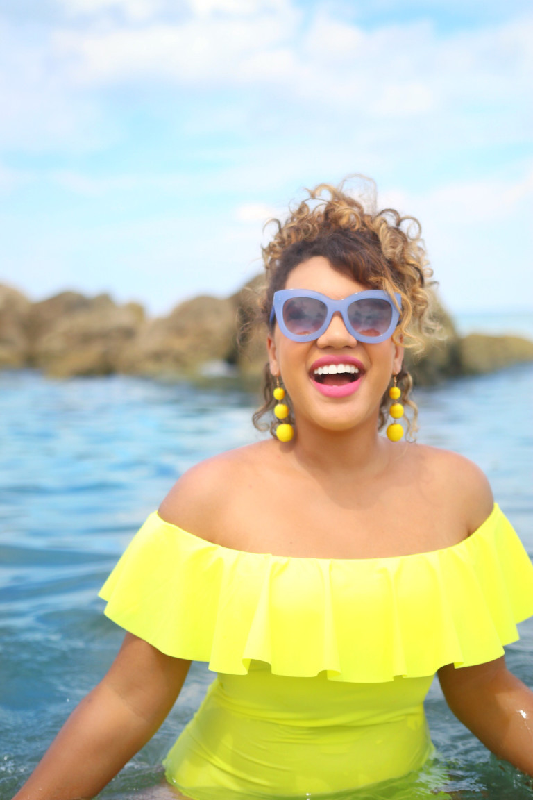 Color Me Courtney - Off The Shoulder Swim